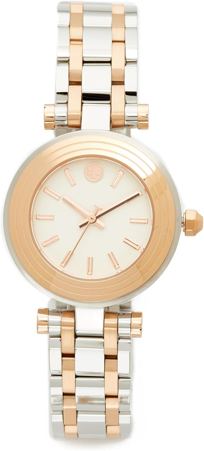 Amazon.com: Tory Burch Women's The Classic T Watch, Silver/Rose Gold ...