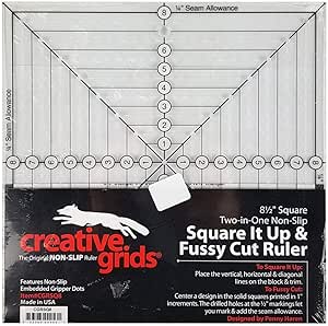 Amazon.com: Creative Grids 8-1/2in Square It Up or Fussy Cut Square ...