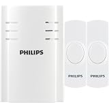 Philips Wireless Doorbell Kit, Plug-In Reciever, 1 Push Button, 8 ...