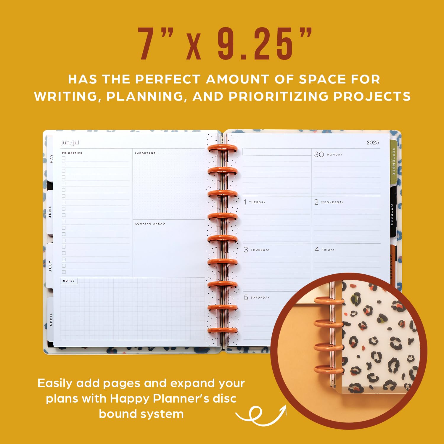 Happy Planner Disc-Bound 12-Month Planner, Jan.–Dec. 2025 Daily, Weekly ...