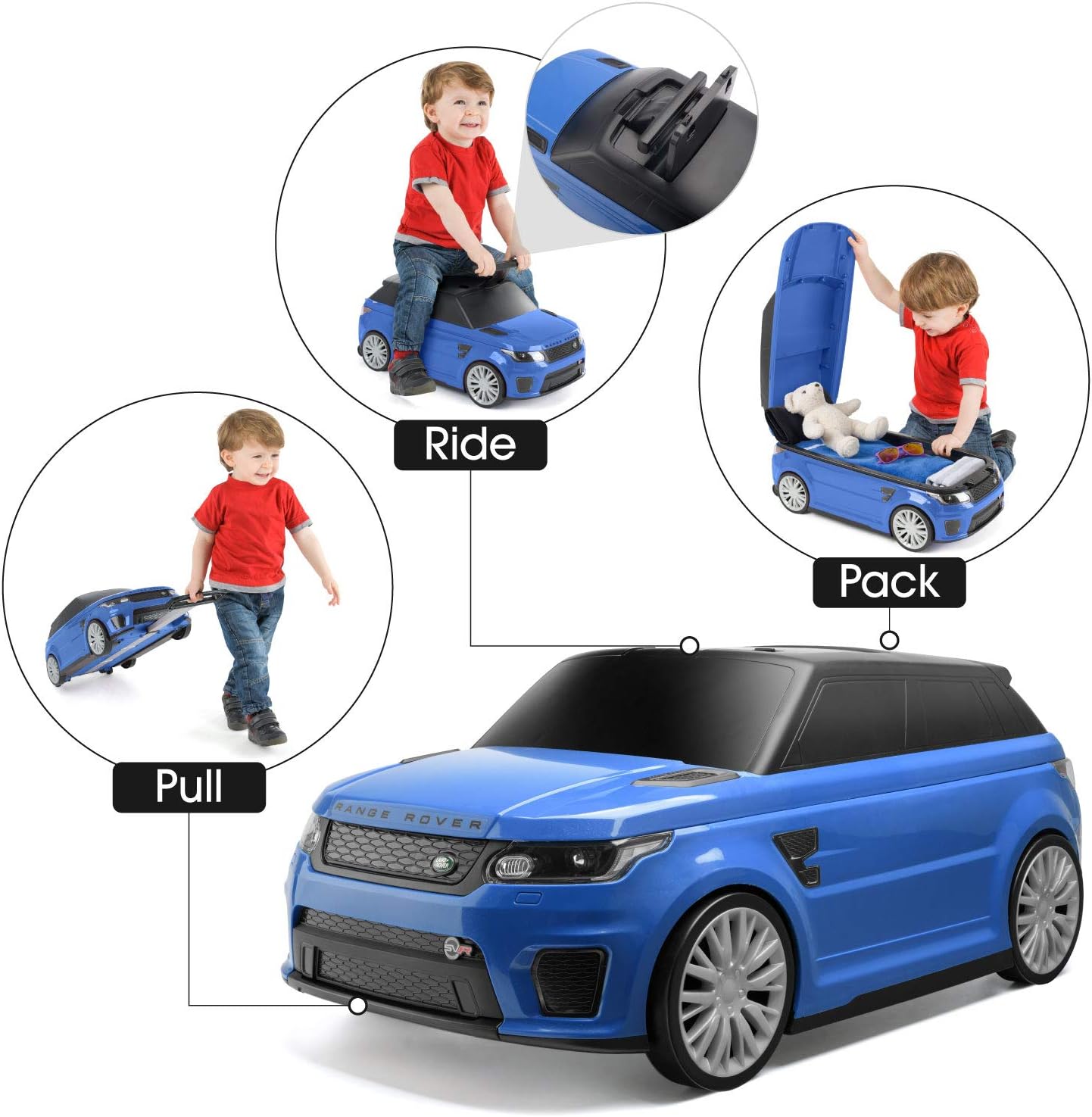 RANGE ROVER TY6108BL Suitcase, Official Sport SVR Convertible Kids Ride ...