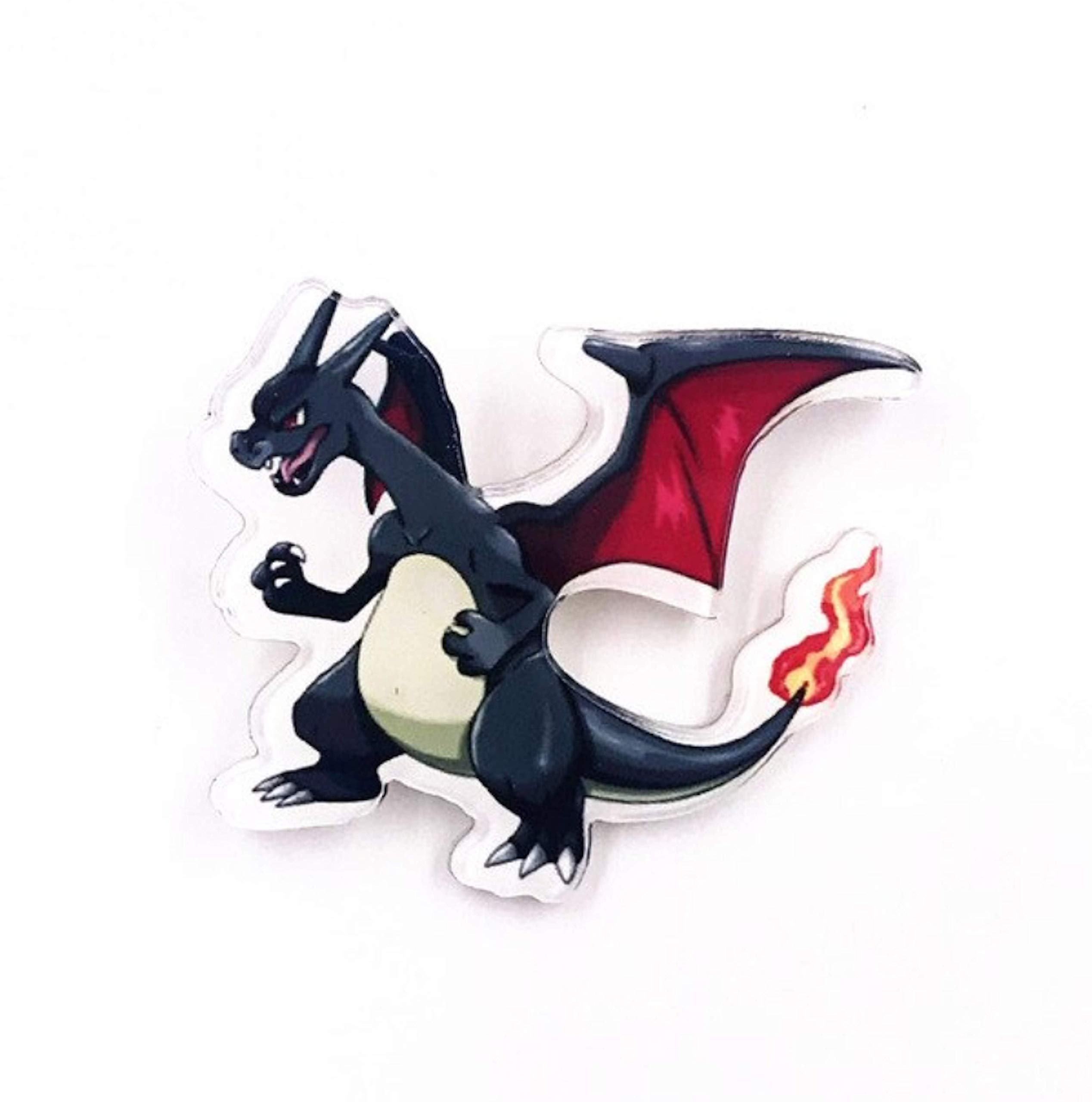 Kawaii Black Mega Charizard X Pin Pokeball Eevee Charmander Jigglypuff ...