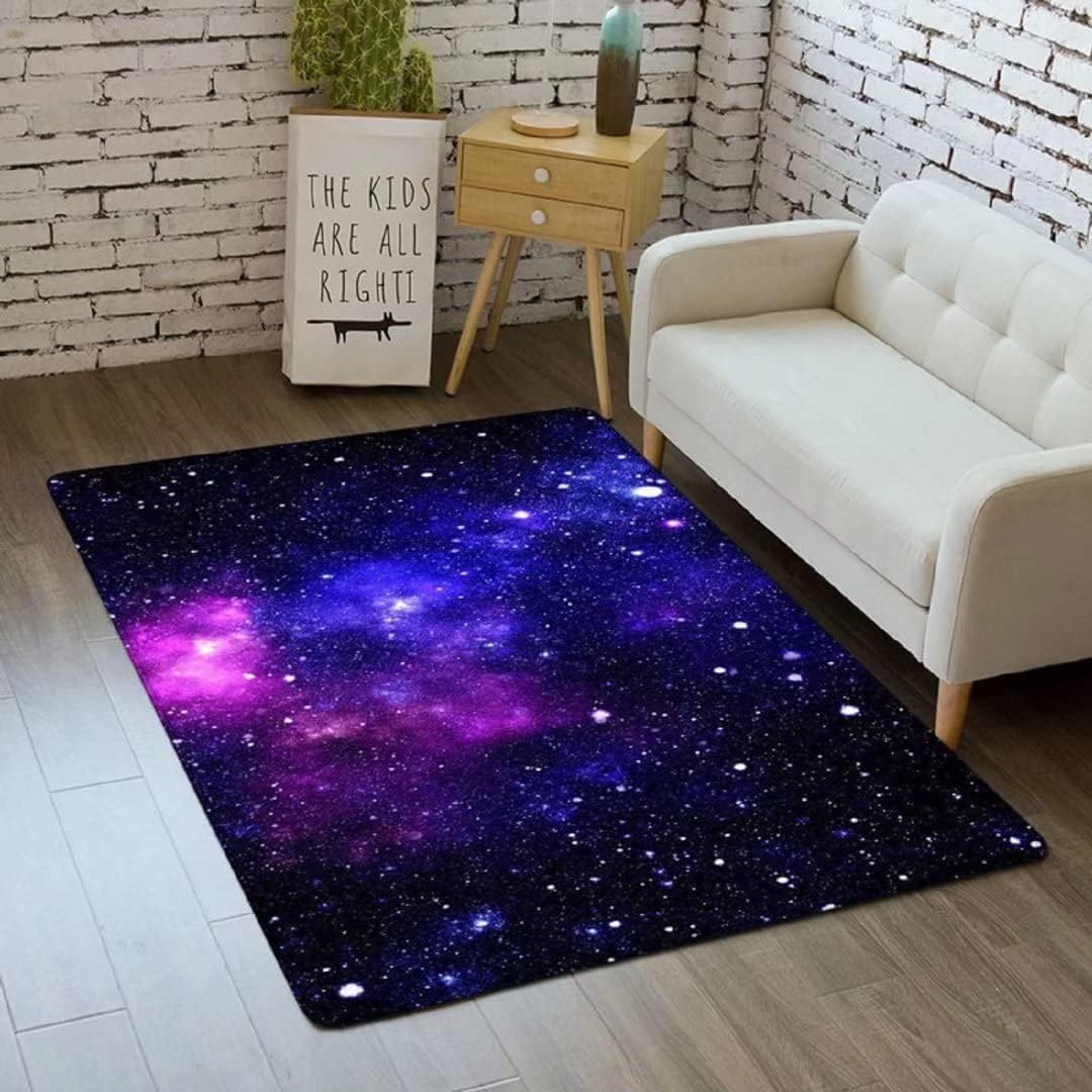 Blue Purple Medium Galaxy Starry Sky Area Rug Universe Space Throw Rugs ...