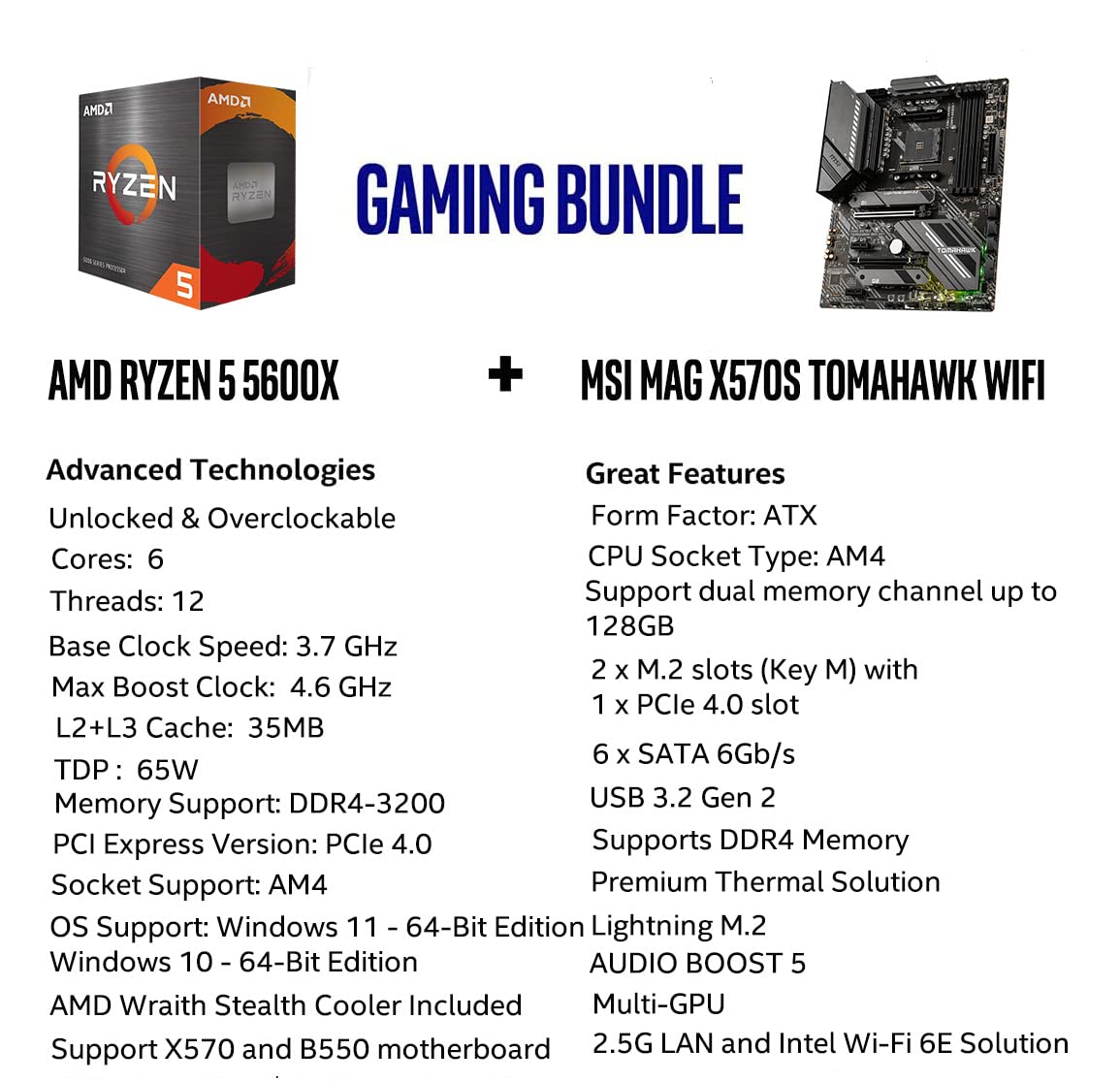 Mua Micro Center AMD Ryzen 5 5600X Desktop Processor Unlocked with Wraith Stealth Cooler Bundle ...