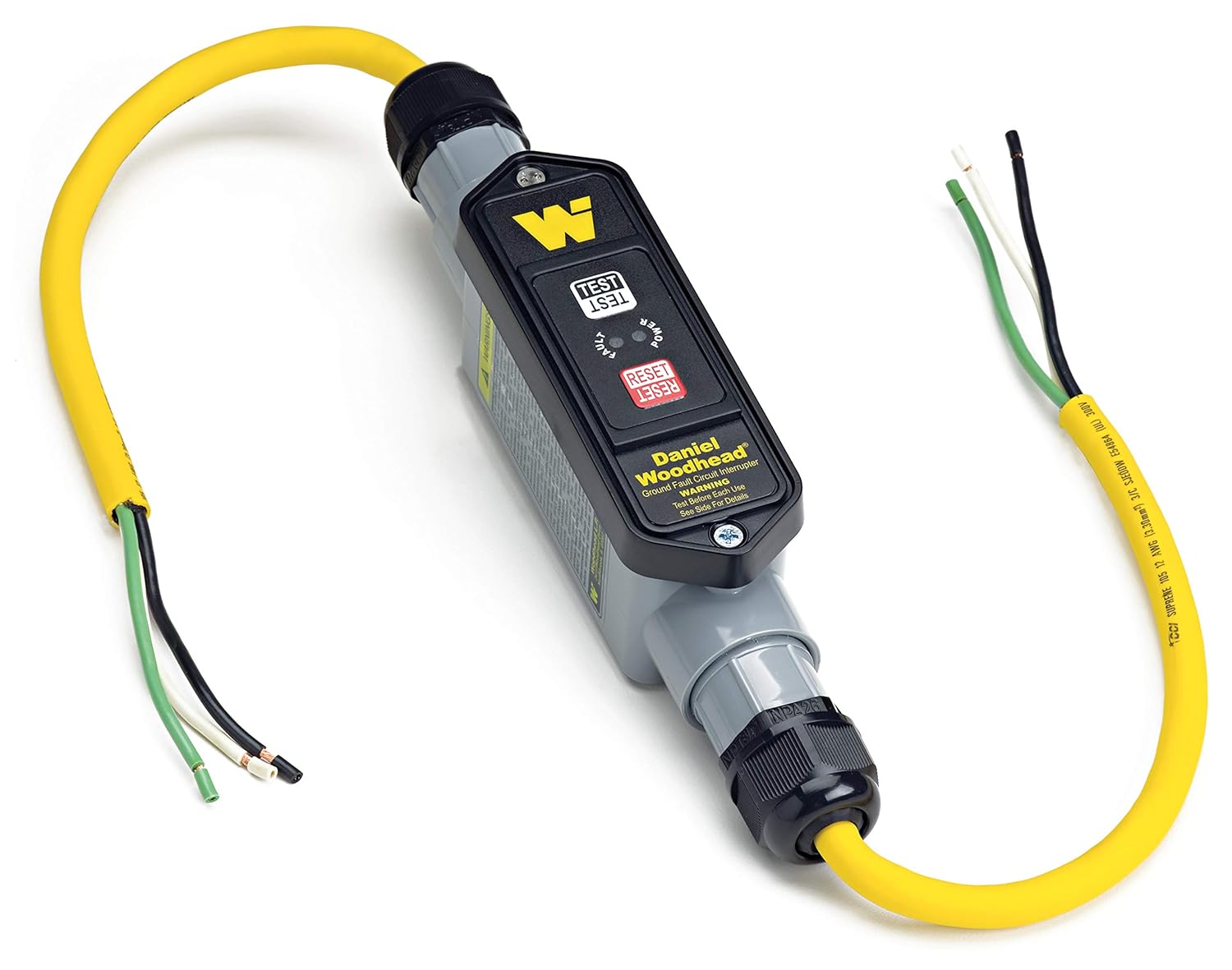 Woodhead 24052-0A Super-Safeway GFCI Flying Lead, Industrial Duty ...