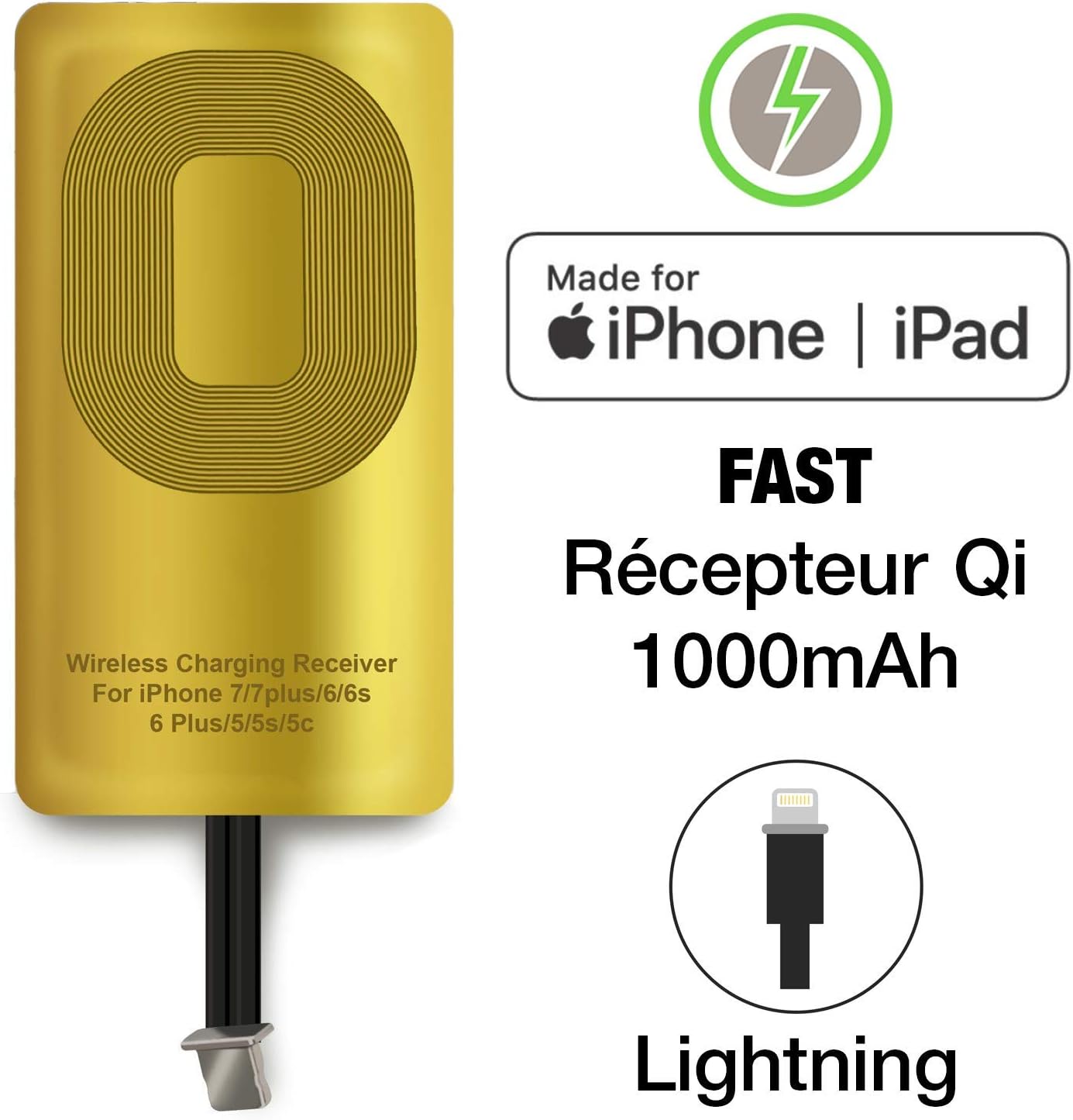 Welight Récepteur QI iPhone Induction pour Recharge sans Fil: Amazon.fr ...