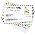 Amazon.com : 50Pcs Teacher Mail Notes to Parents, Happy Mail Postcards ...
