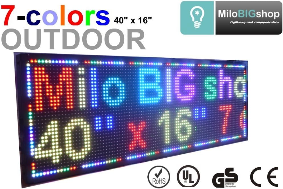 OUTDOOR LED Scrolling Sign RGB 7 color Programmable message Display 40 ...