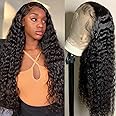 Amazon.com : LICHANG 28 Inch Deep Wave Lace Front Wigs Human Hair 4x4 HD Lace Closure Wigs Human ...
