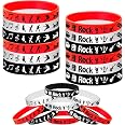 Amazon.com: ATSMOICY 24PCS Rock and Roll Rubber Bracelets Silicone ...