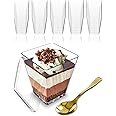 Amazon.com | Mini Dessert Cups with Lids and Spoons (50 PACK) (Gold ...