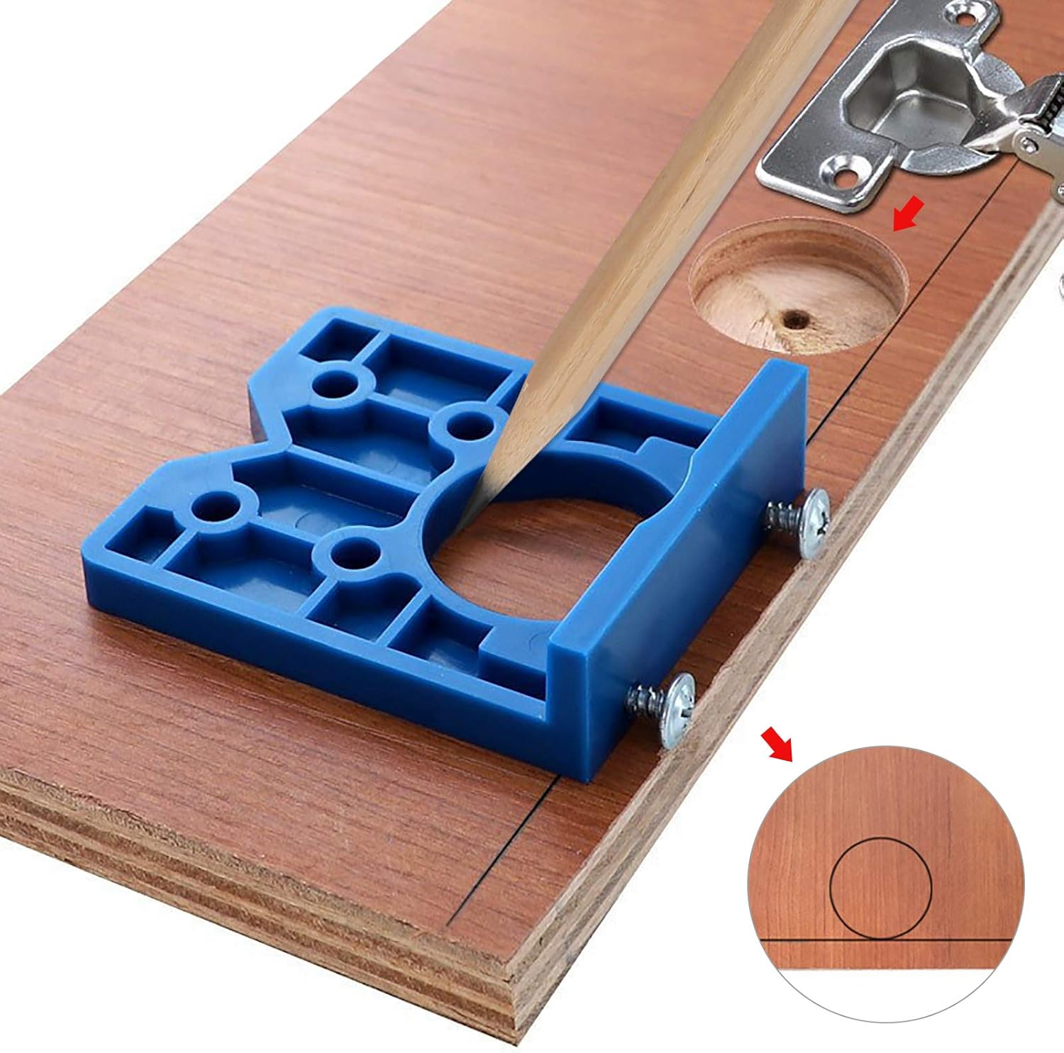 Concealed Hinge Jig Forstner Bit Sets with 35mm Hinge Hole Cutter for ...
