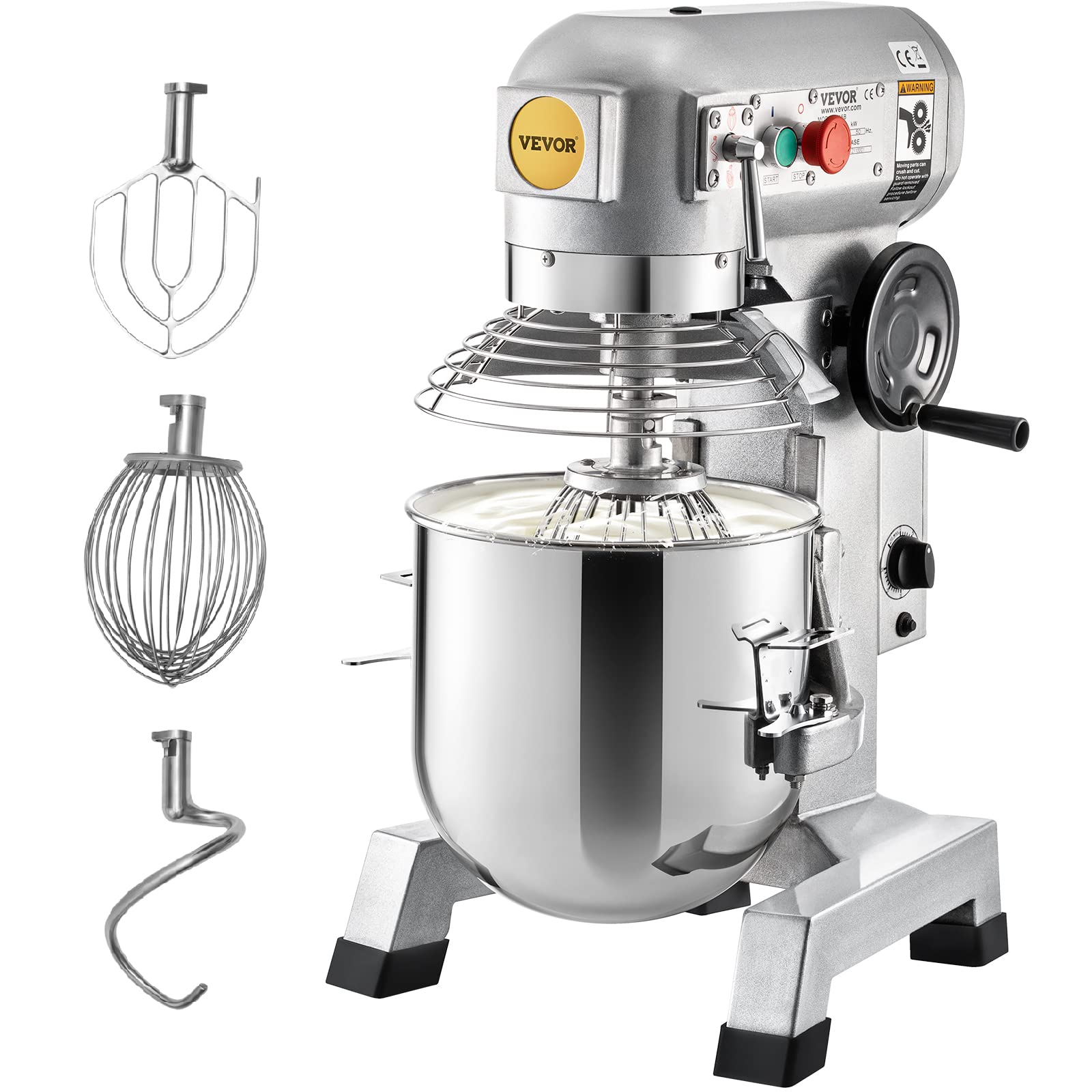 VEVOR Commercial Mixer, Commercial Food Mixer 20Qt Stainless Steel Bowl ...