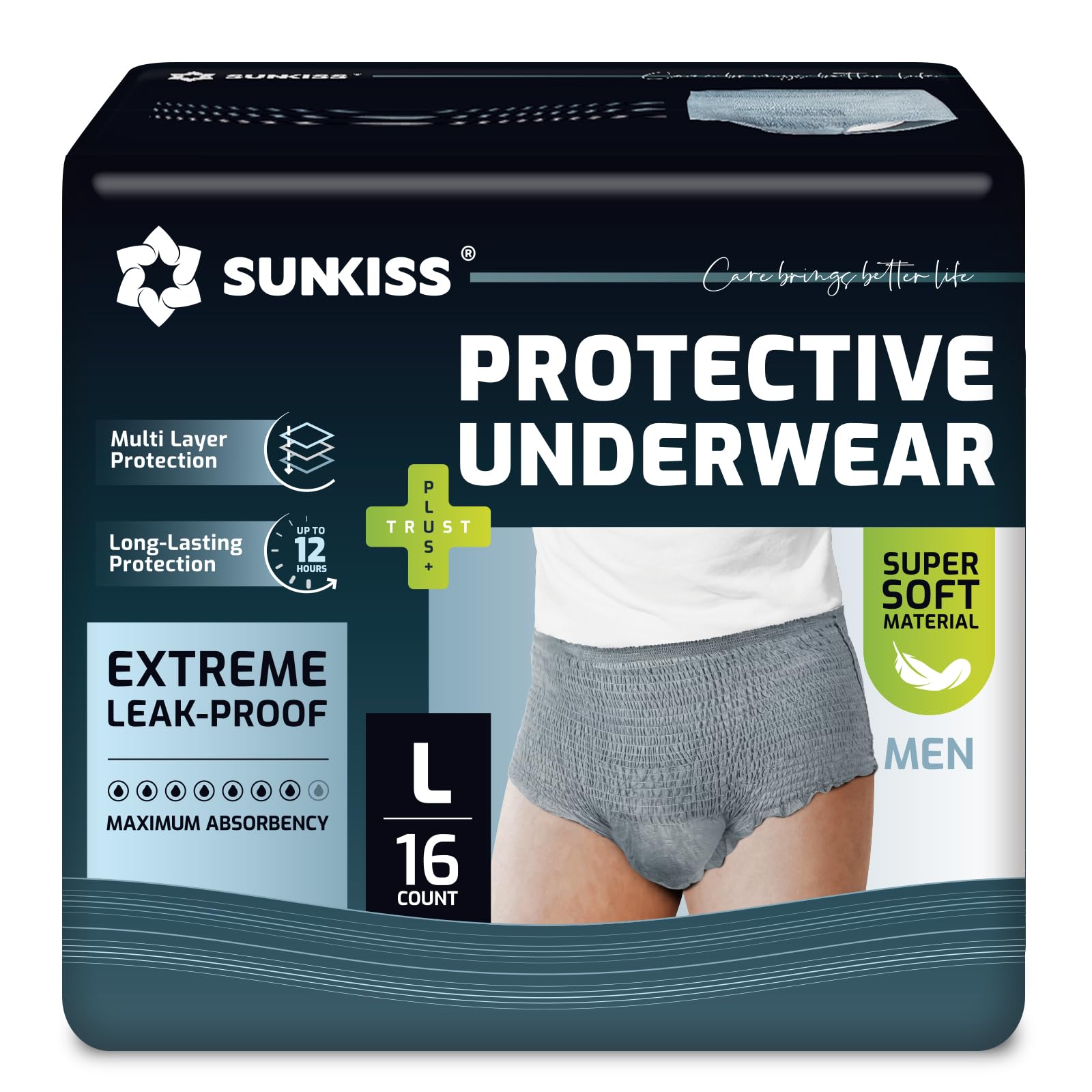 SUNKISS Incontinence Underwear for Men, Daytime Disposable Adult Pull ...