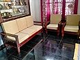 WOODTREND Tulsi Art Solid Sheesham Wood 5 Seater Furniture Sofa Set ...