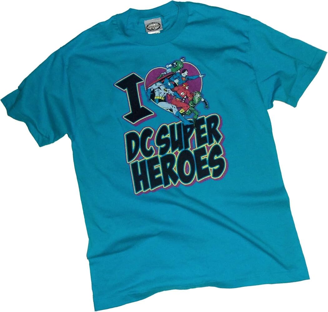 Amazon.com: DC Comics I Heart DC Super Heroes Youth T-Shirt: Clothing
