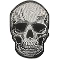 Amazon.com: Skull Patch Grey Skeleton Fully Embroidered - Realistic ...