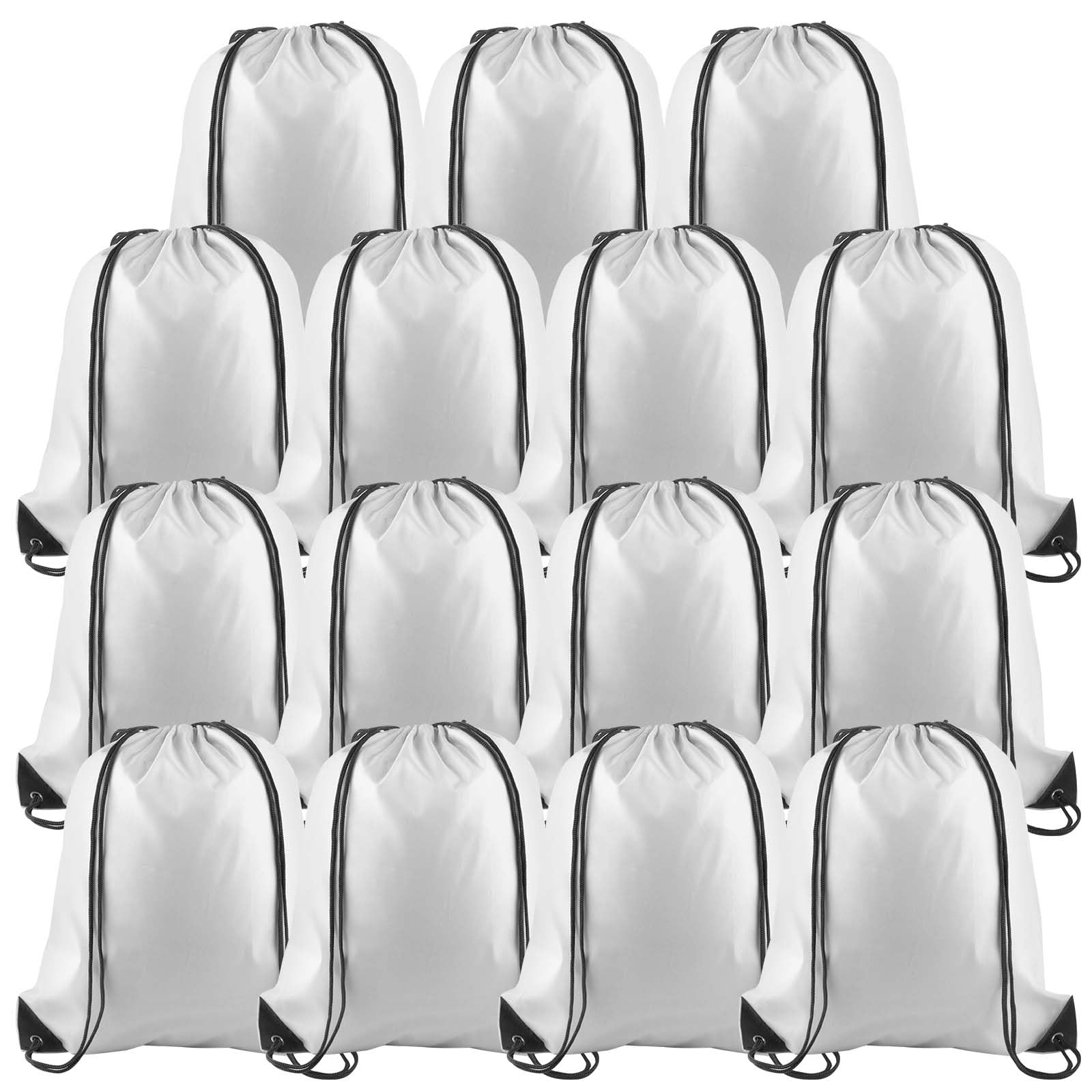 PLULON 15 Pcs White Drawstring Bags Drawstring Backpack Bulk, String ...