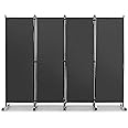 Amazon.com: Giantex 4 Panel Room Divider with Rollers Grey- 5.7Ft ...