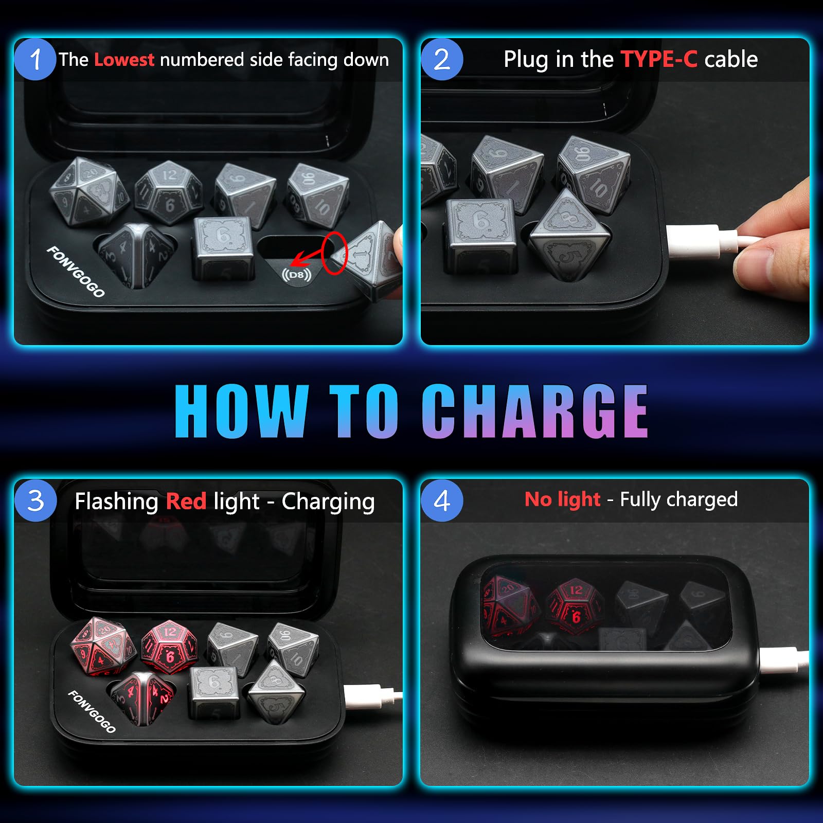 Mua Wireless Light Up Dice for Dungeons and Dragons,Cool LED DND Dice ...
