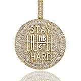 Gold Tone 100 Emoji Pendant with 3mm 30" Inch Cuban Chain Hip hop Men's ...