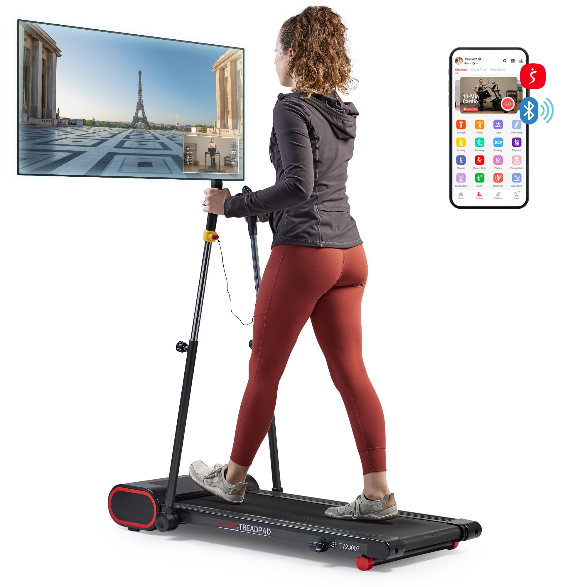 Sunny Health & Fitness Smart Slim Treadmill, Under Desk/Office, Walking ...