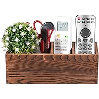 Rustic 3-Slot Wooden Remote Control Holder – Caddy Holder for ...
