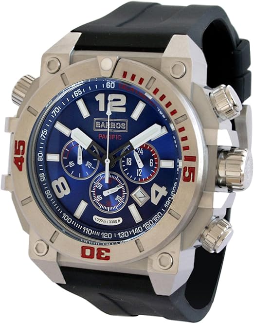 BARBOS PACIFIC Chronograph Waterproof 3300 ft/1000m Mens Diver Watch ...