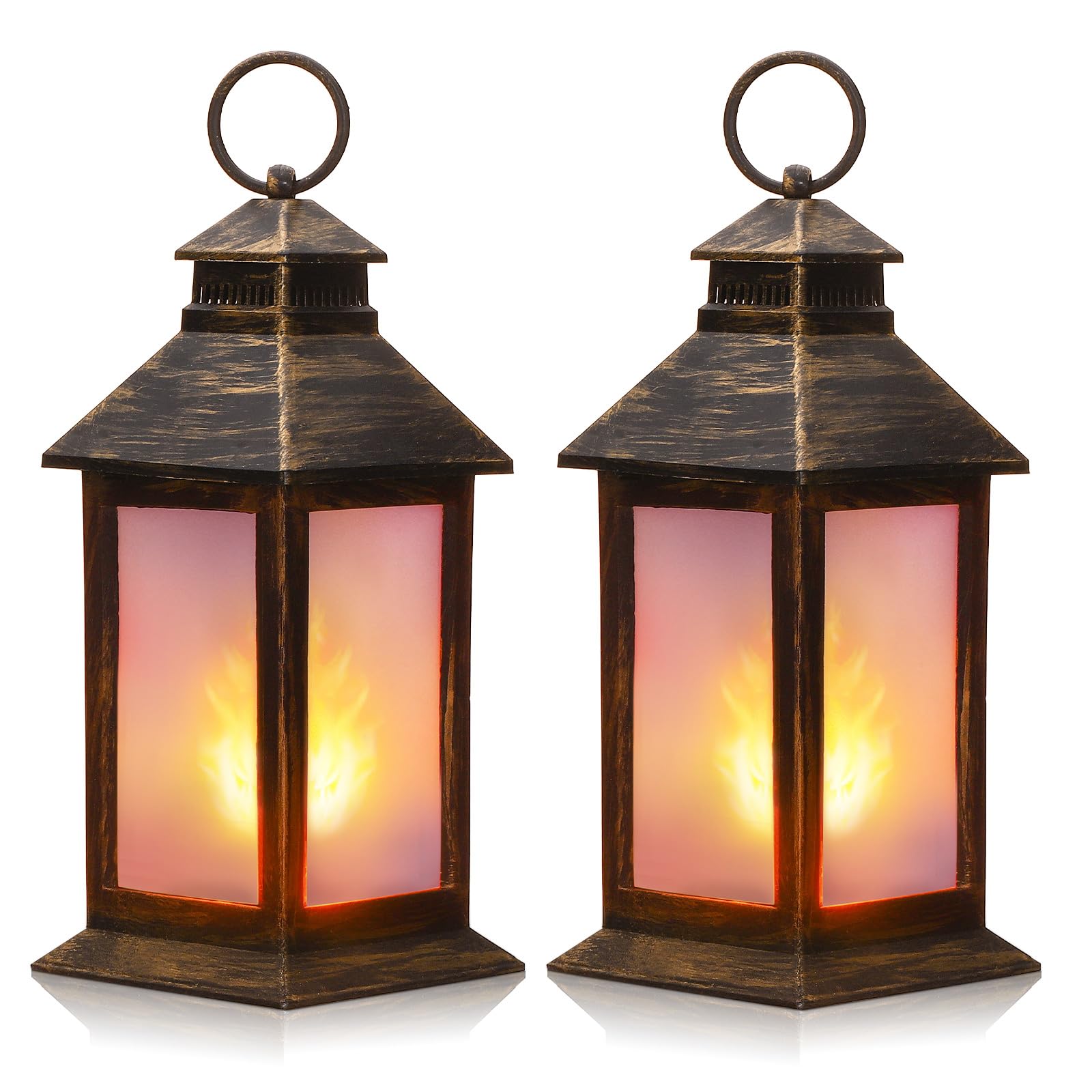 Tondiamo 2 Pcs 8.4'' Vintage Lanterns LED Indoor Lanterns Decorative ...