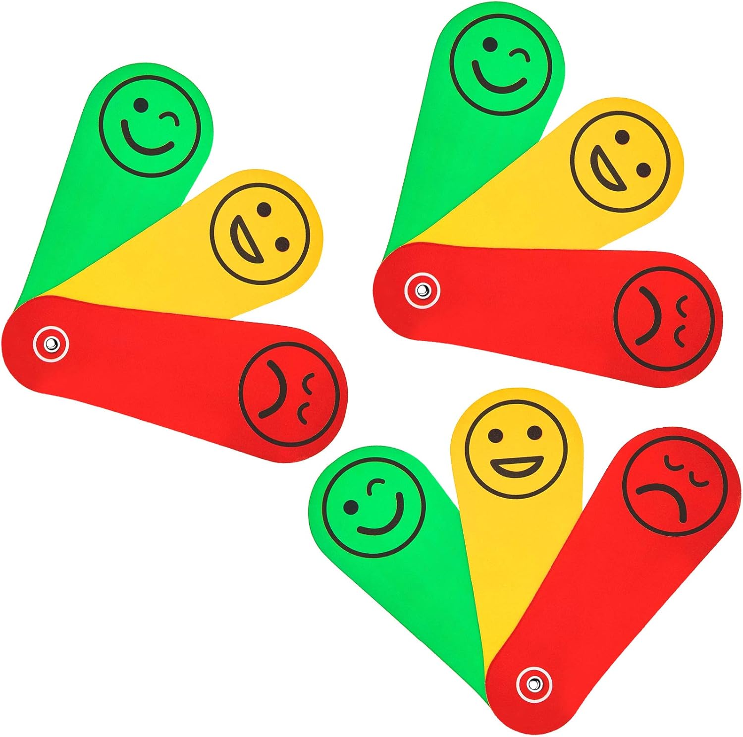 Jetec 3 Pieces Feeling Emotion Fans Traffic Light Fan Portable Emotion ...