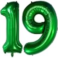 Amazon.com: Dark Green 19 Number Balloons, 40 Inch Giant Number 19 ...