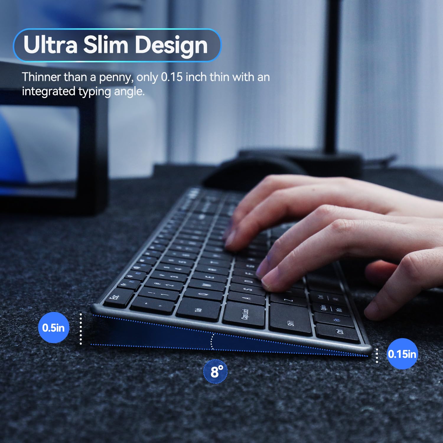 Mua AUSDOM 2.4G Wireless Bluetooth Keyboard Full Size, Quiet Slim Multi ...