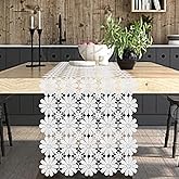 Amazon.com: meioro Crochet Lace Table Runner, 12x86 Inch Boho Cotton ...