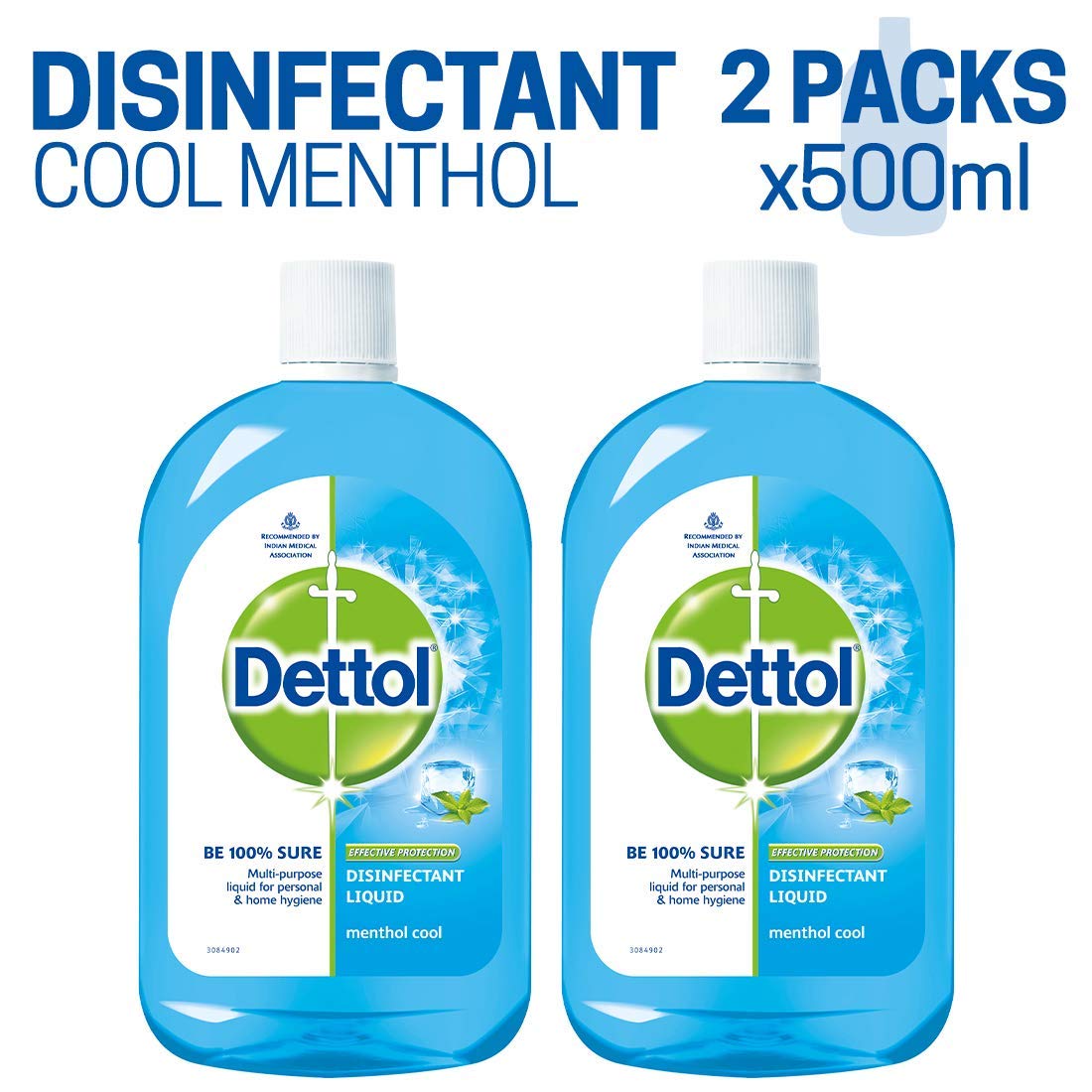 Dettol Disinfectant Liquid (Menthol Cool) - 500 ml (Pack of 2) - Delsheaven