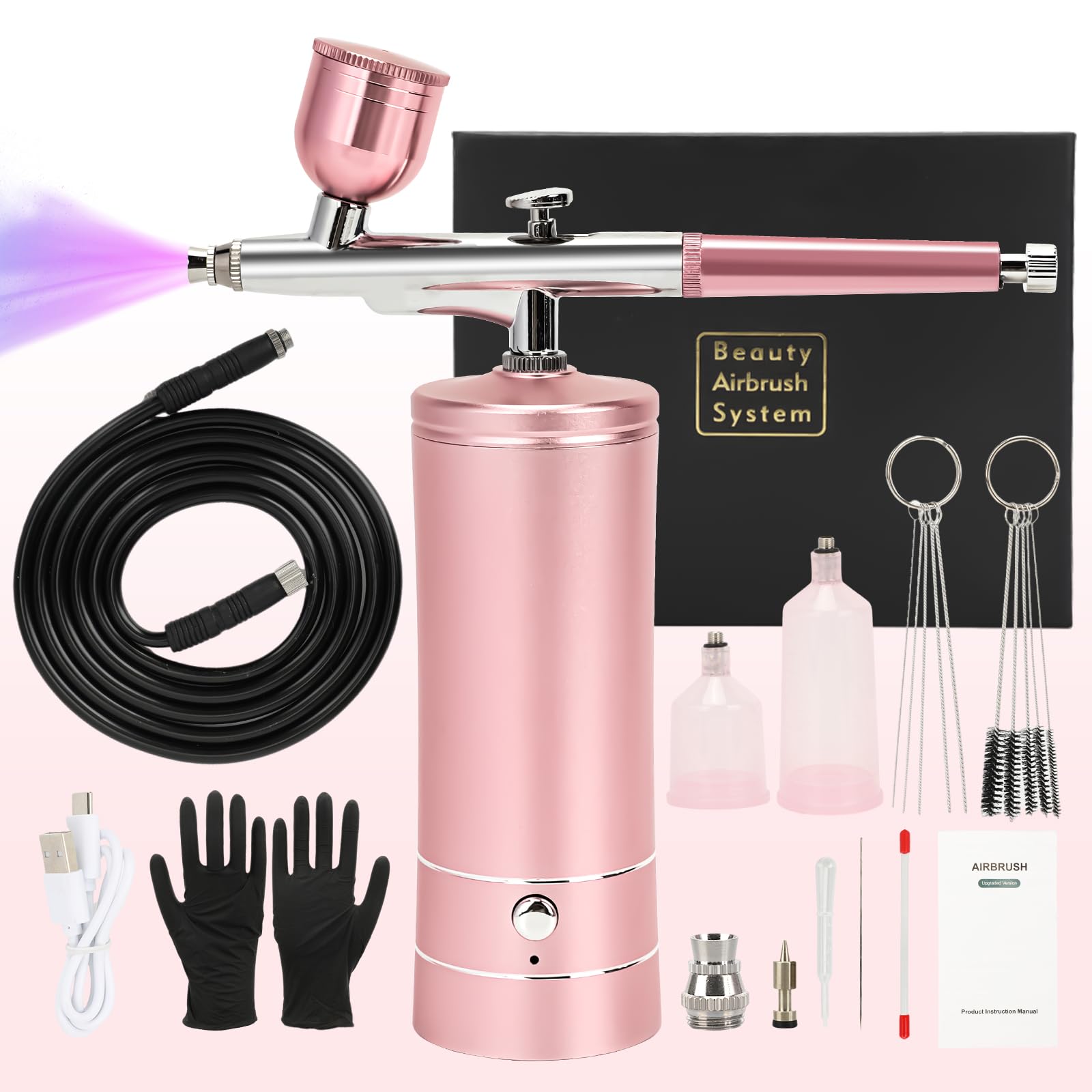 Upgraded Airbrush Kit with Air Compressor, Portable Cordless Auto ...
