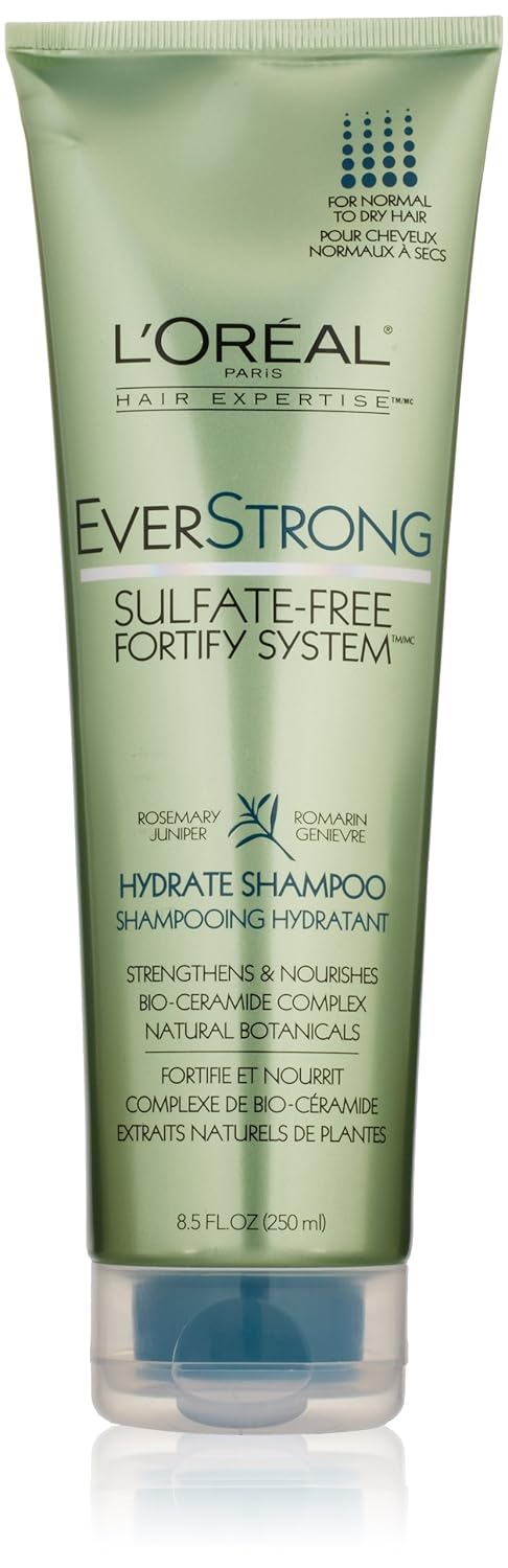 L'Oreal Paris Everstrong Sulfate-Free Fortify System Hydrate Shampoo, 8 ...