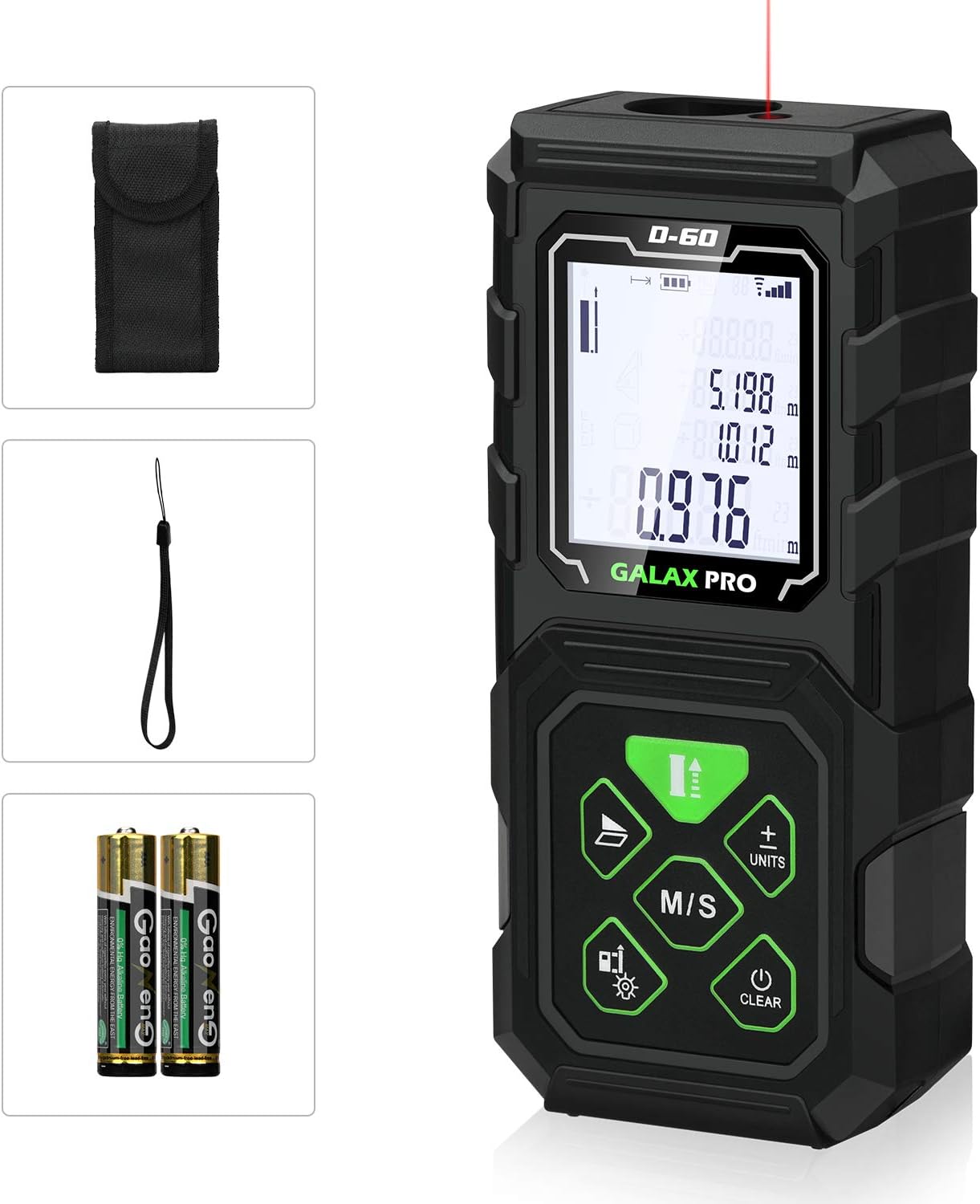 GALAX PRO Telémetro láser 60m, Medidor Láser, Electrónico Ángulo ...