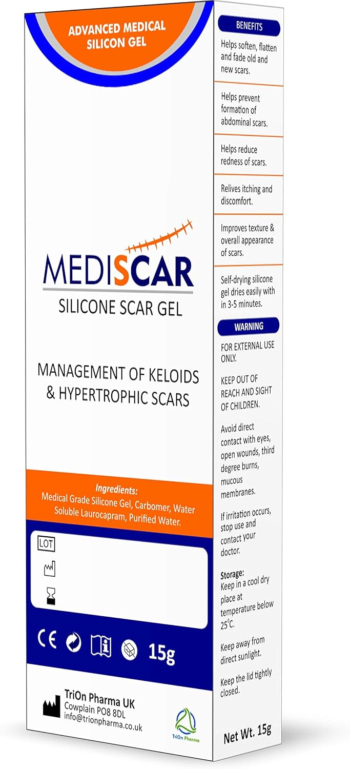 MediScar Silicone Scar Gel 15g – Keloid Scar Treatment – Hypertrophic ...