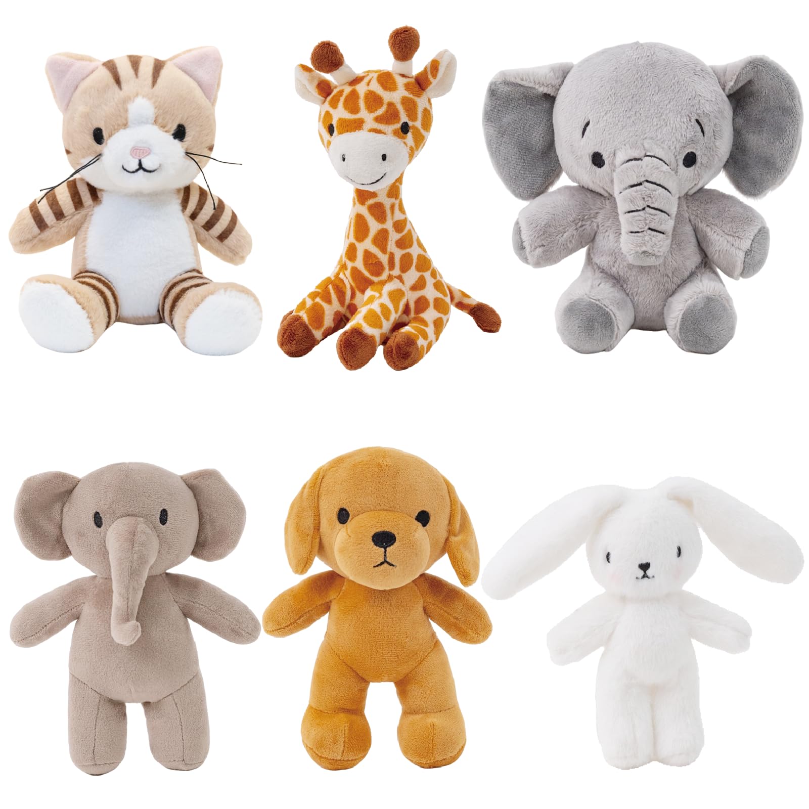 6 Pcs Stuffed Animals Bulk, 8 Inch Jungle Animals Stuffed Toys, Zoo ...