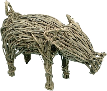 Wicker Pig Garden Ornament - Medium: Amazon.co.uk: Garden & Outdoors