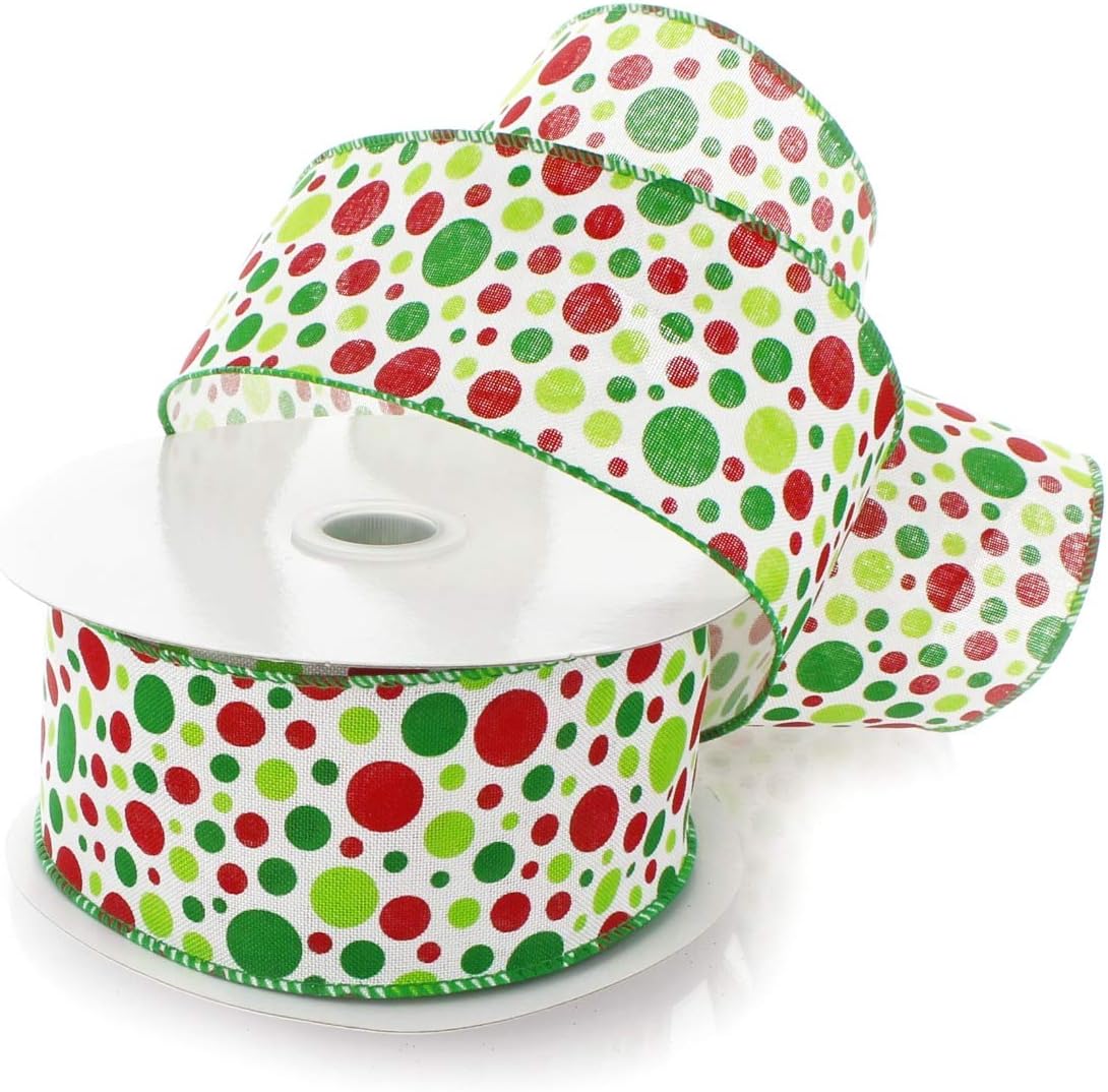 Amazon Ribbon Traditions Red Green Christmas Dots Wired Ribbon 2 1 amazon-ribbon-traditions-red-green-christmas-dots-wired-ribbon-2-1