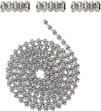 10 Feet Stainless Steel Beaded Pull Chain Extension with Connector ...