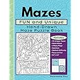 Mazes Fun and Unique: Hand-Drawn Maze Puzzle Book for Adults Young and ...