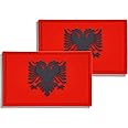 Amazon.com: 2 Pack PVC Albania Albanian Country Flag Patch,PVC Country Flag Hook and Loop ...