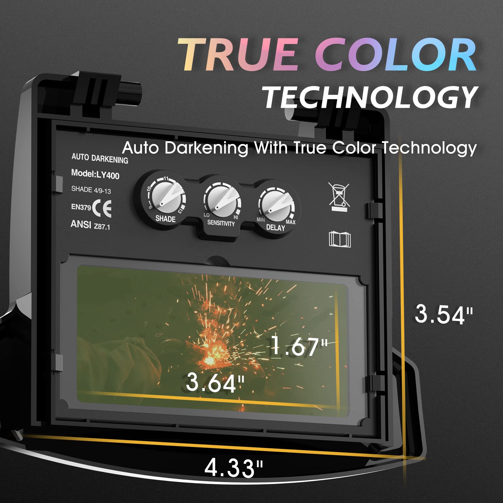 Mua TOOLIOM Flip Up Welding Helmet 3.64 x 1.67 inch Auto Darkening ...