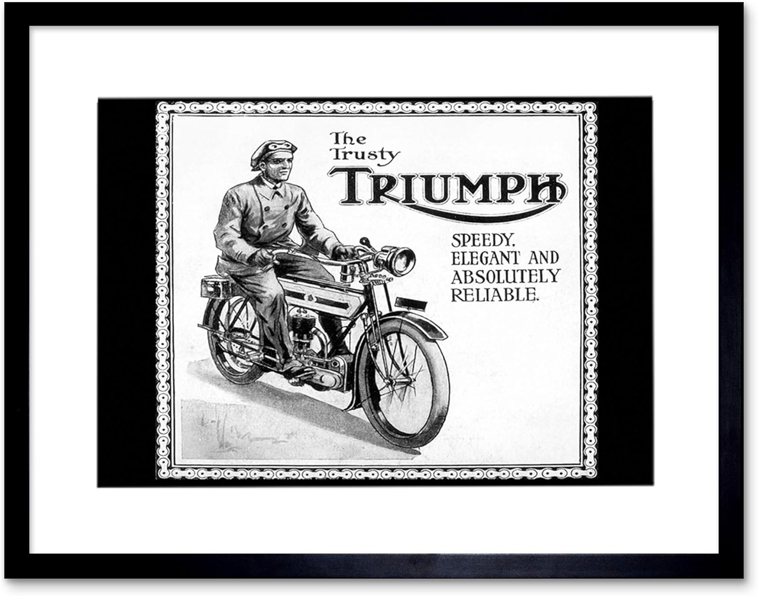 Amazon.com: Triumph Motorcycle Vintage UK Vintage Advertising Retro Art ...
