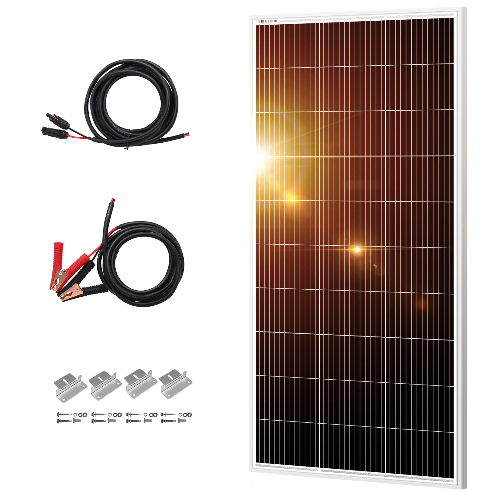 DOKIO 200w 18v Solar Panel Monocrystalline to Charge 12v Battery(Vented ...