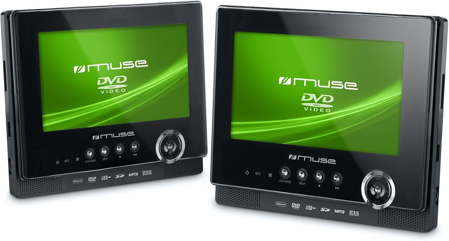 Muse M-750CV Lecteur DVD portable Double écran LCD 7" DVD DivX CD / mp3 ...