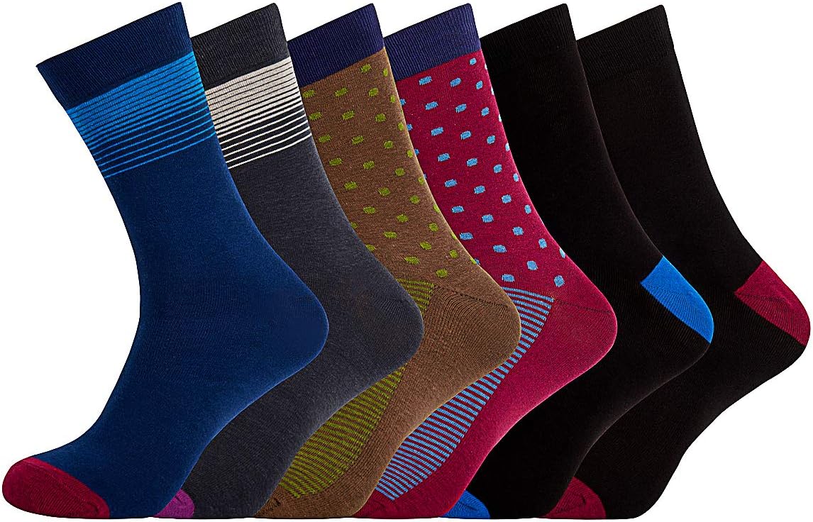 Meias sociais masculinas de algodão com padrão rico, confortáveis ...