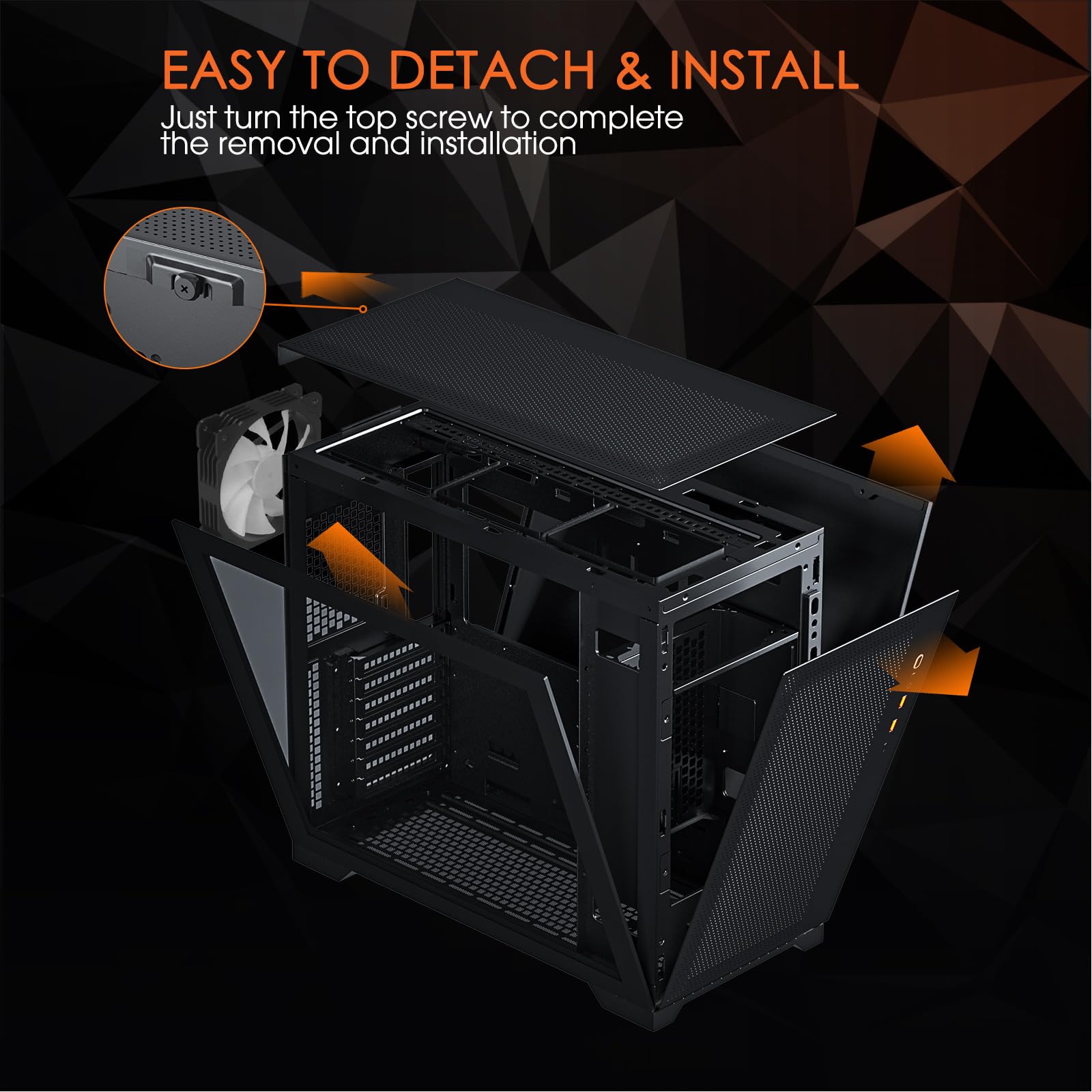 Mua Vetroo AL-MESH-7C Compact ATX PC Case, Front Power Supply, Top ...